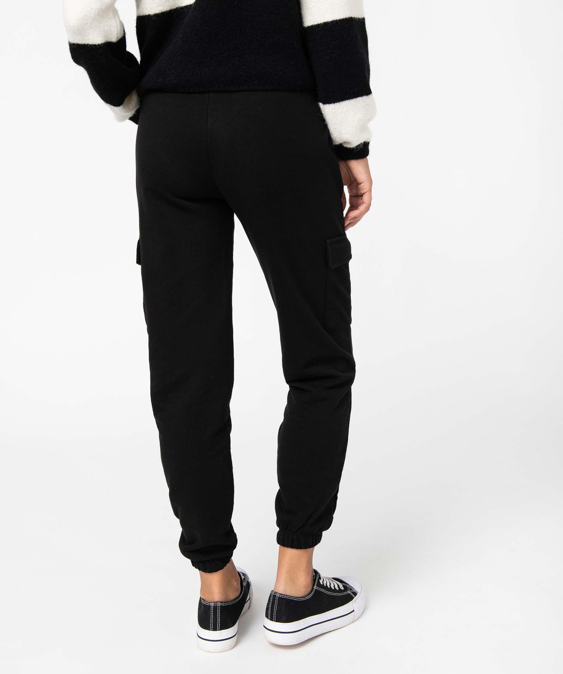 Pantalon de jogging femme coupe cargo noir | GEMO