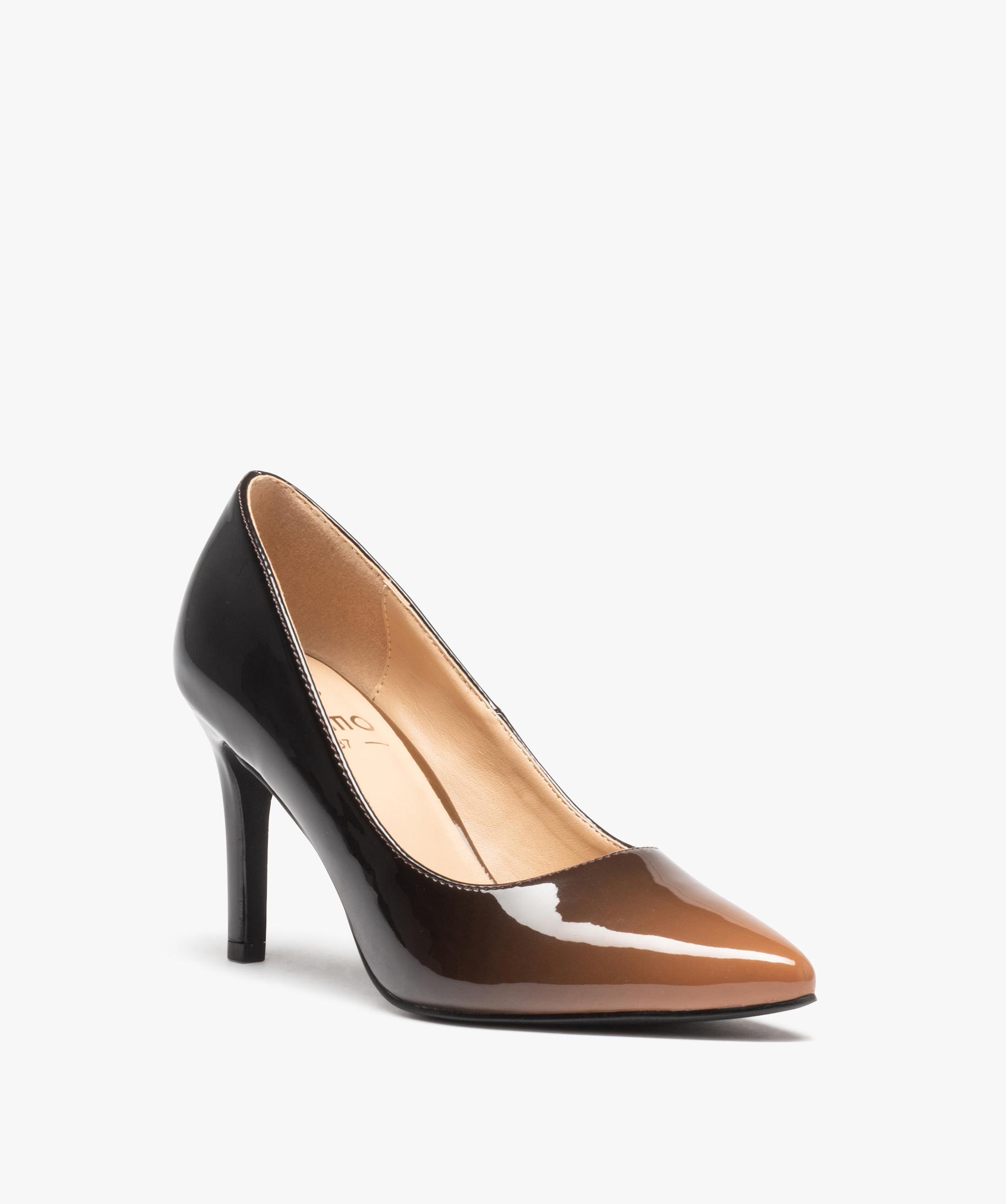 Escarpins vernis femme à talon aiguille marron | GEMO