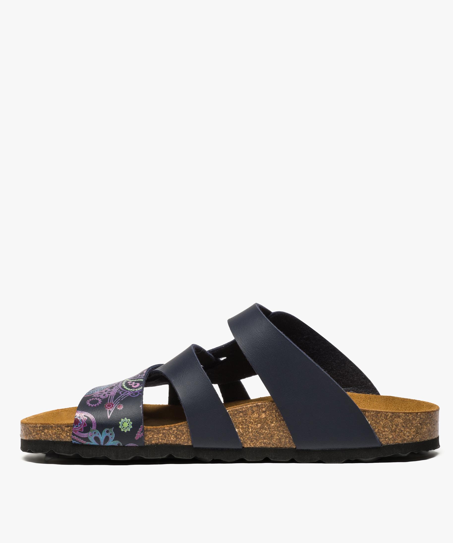 Sandales femme multibrides à motifs et semelle anatomique | GEMO