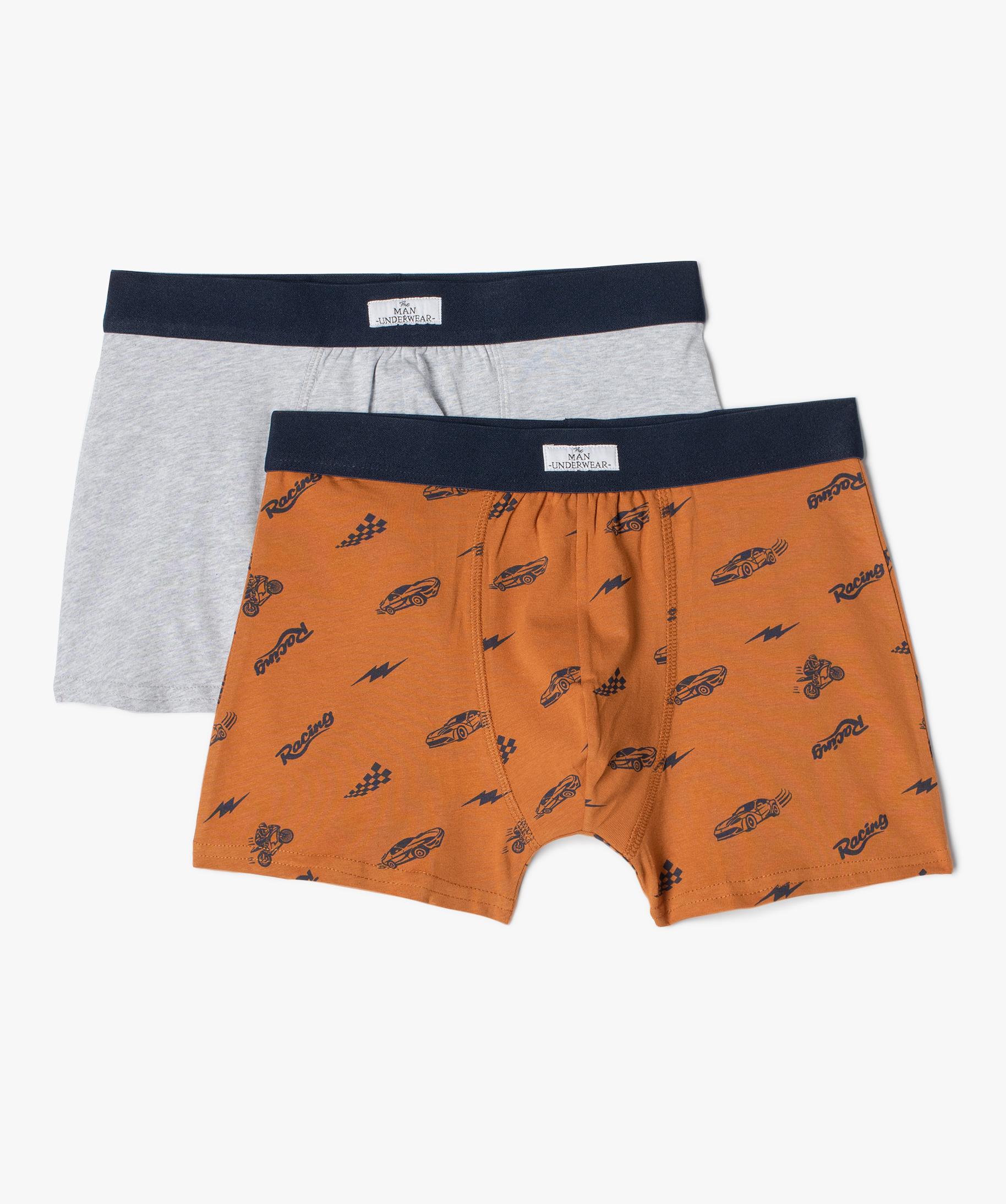 Boxer homme en coton stretch extensible (lot de 2) imprime | GEMO