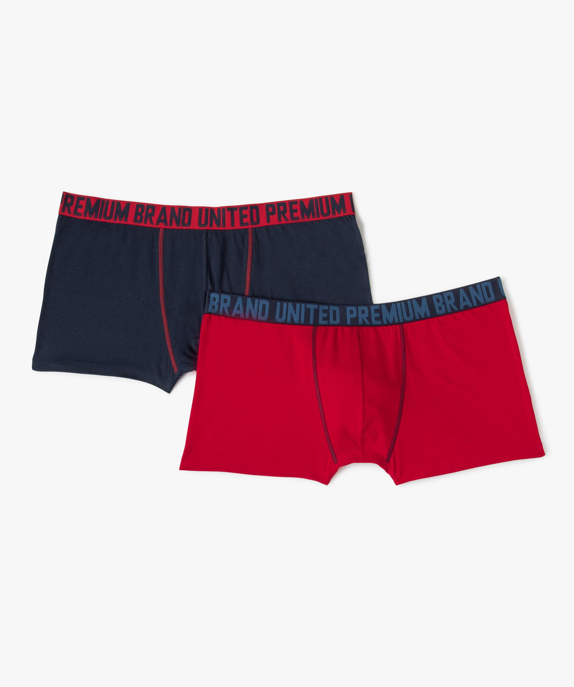 Boxer homme grande taille uni avec ceinture imprimée (lot d... rouge | GEMO