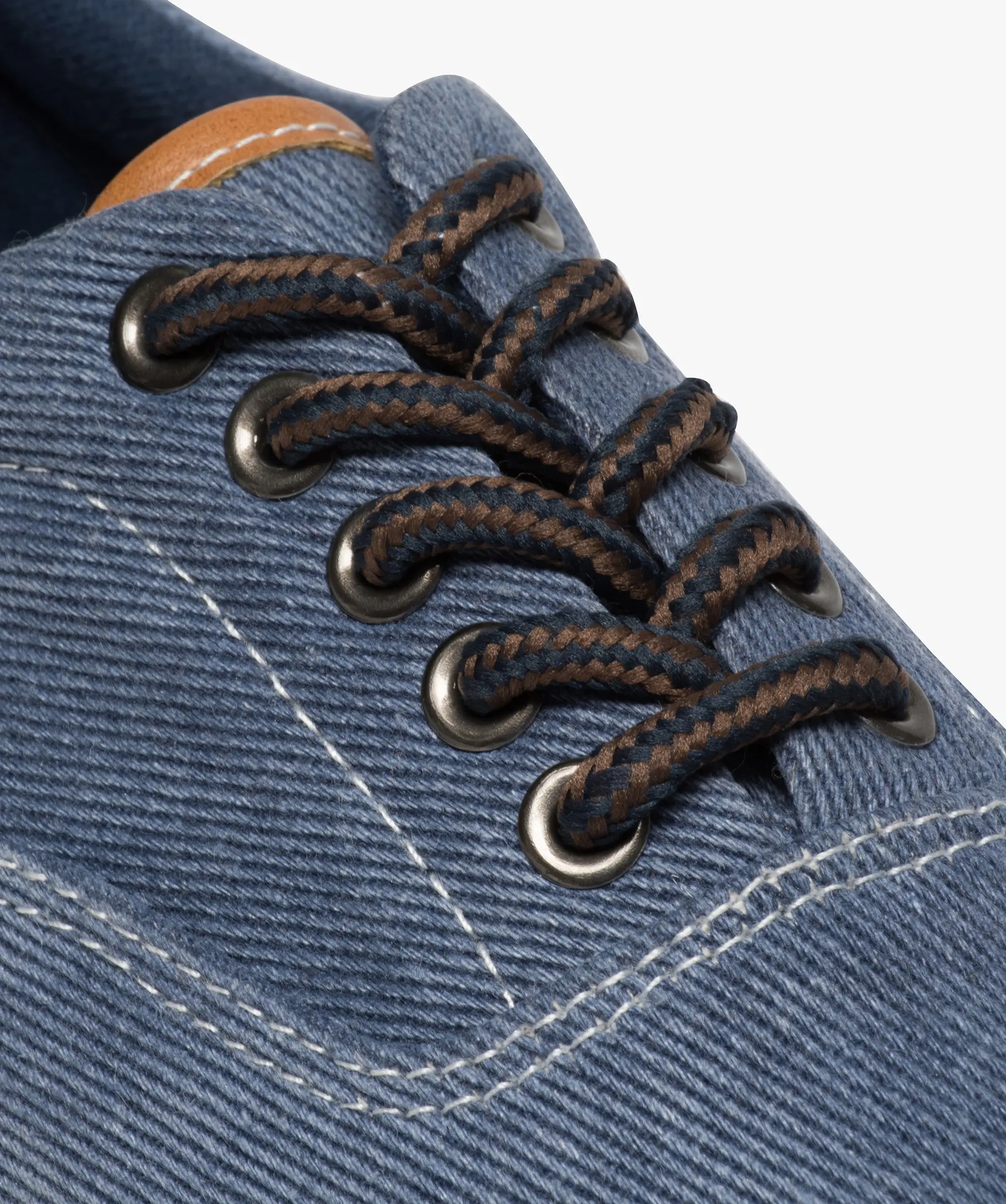 Baskets homme en toile à lacets et semelle contrastante denim | GEMO