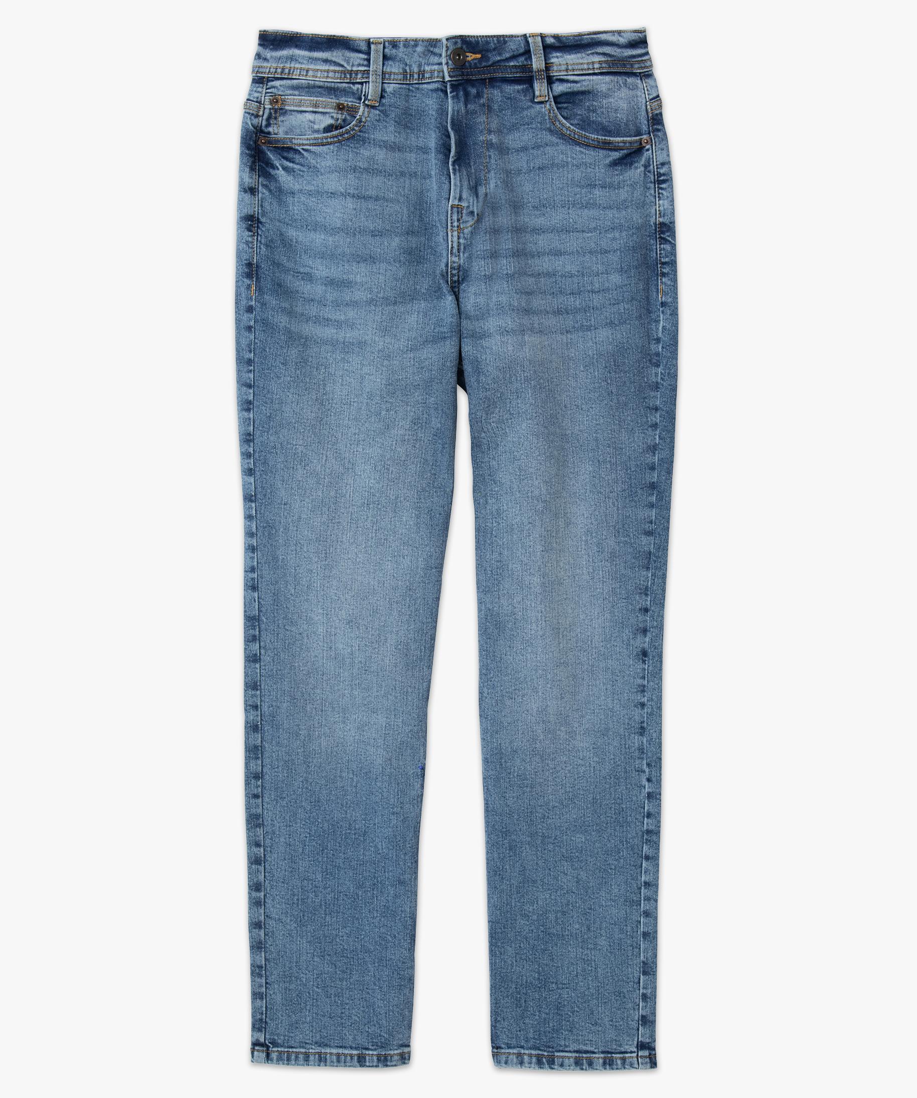 Jean homme coupe Straight au coloris délavé stone | GEMO