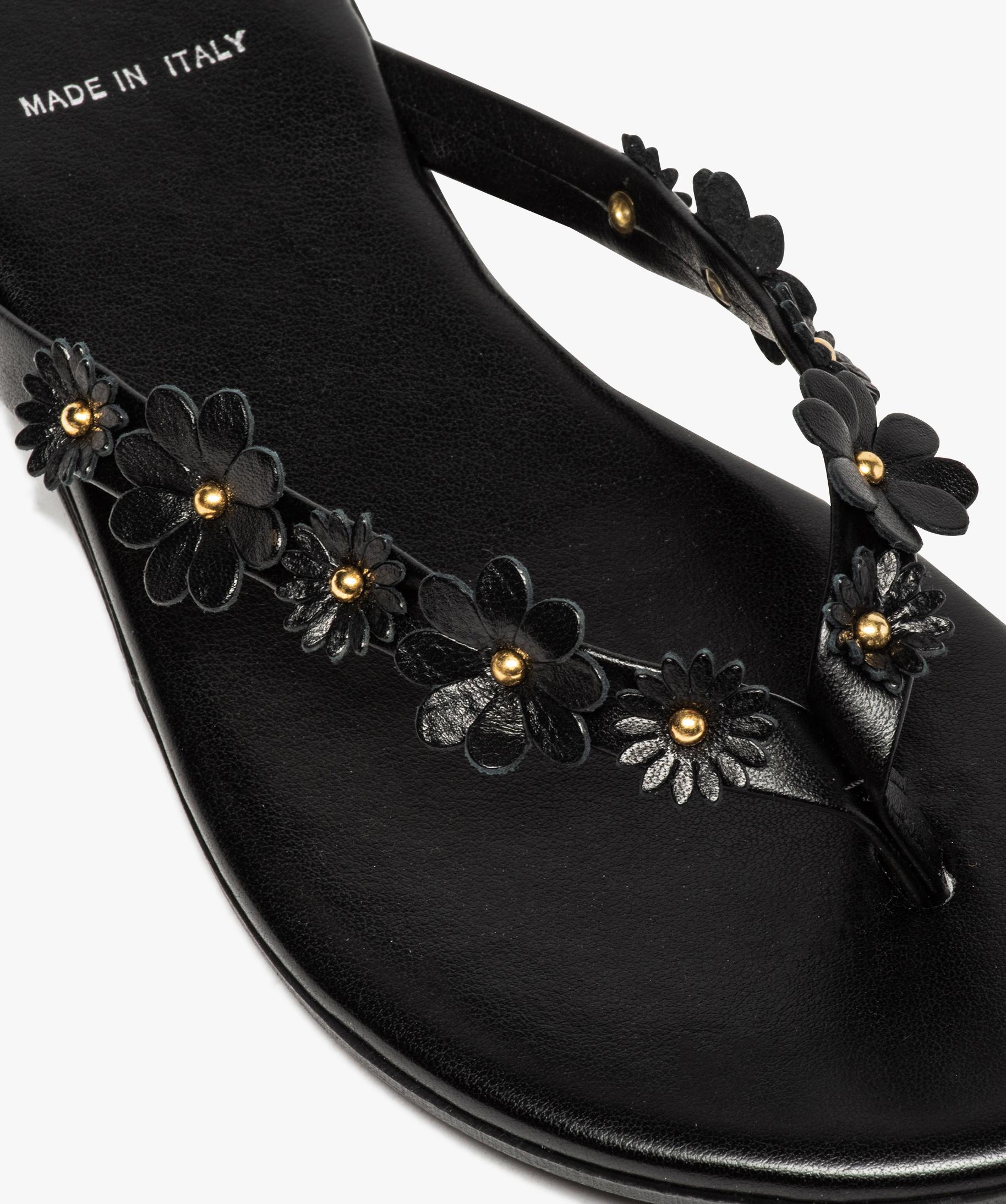 Sandales femme à entre-doigts ornés de fleurs | GEMO