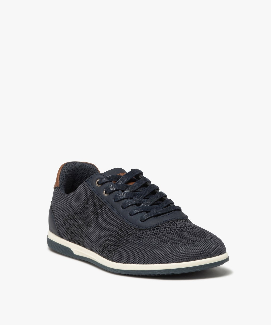 Baskets homme unies en mesh style casual à semelle contrastée bleu ...