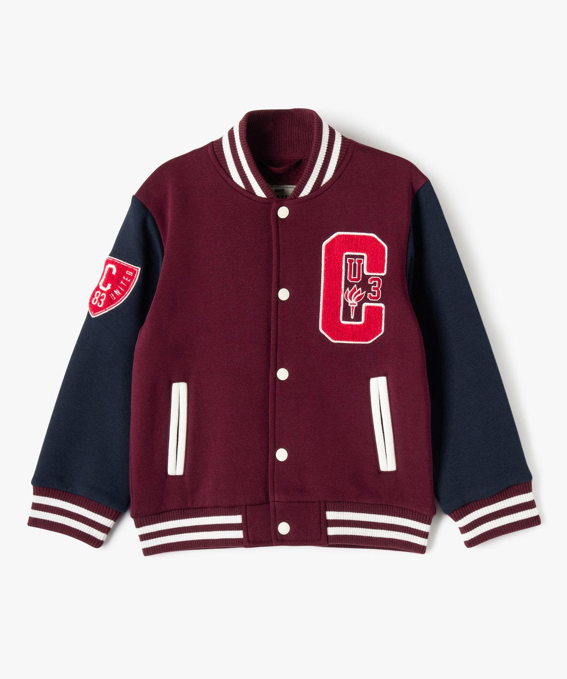 Sweat molletonné avec manches contrastantes garçon - Camps... rouge ...