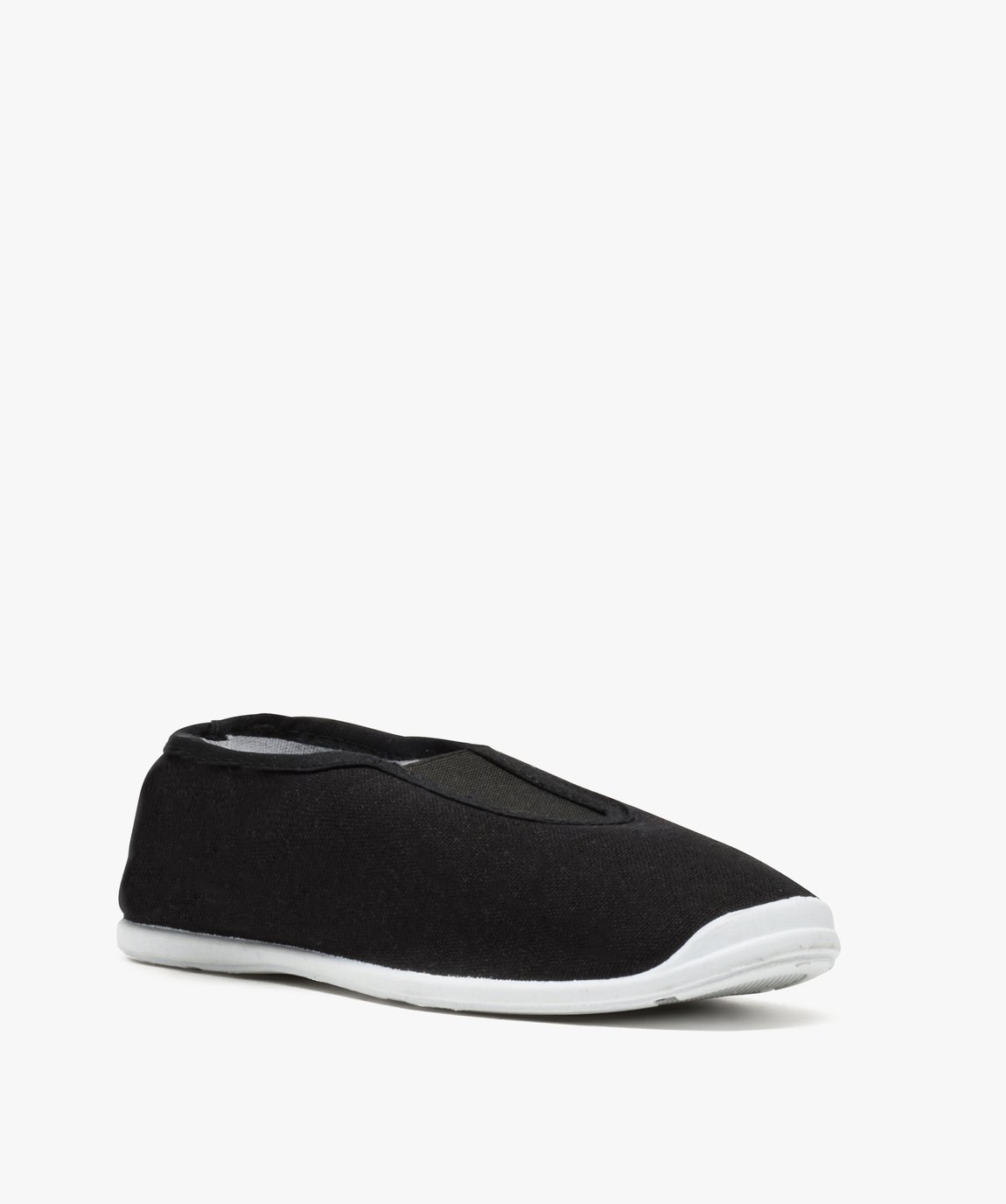 Chaussons rythmiques en toile unie avec élastique noir | GEMO