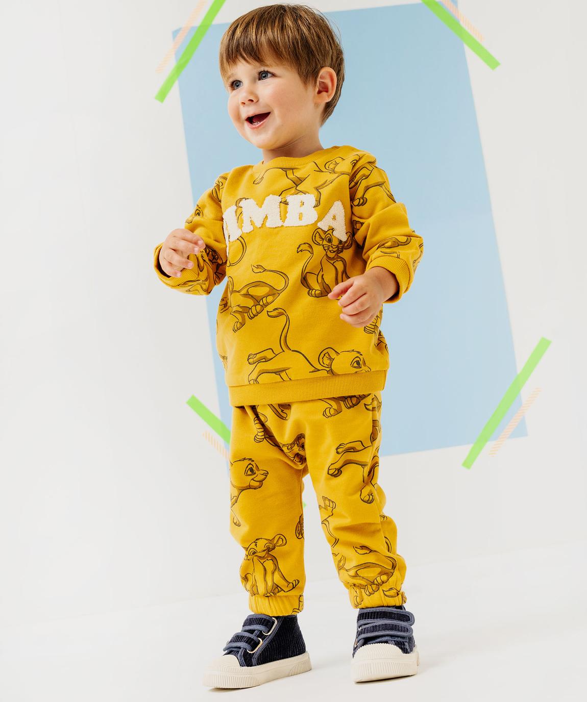 Ensemble 2 pièces bébé garçon sweat et pantalon en maill... ocre | GEMO