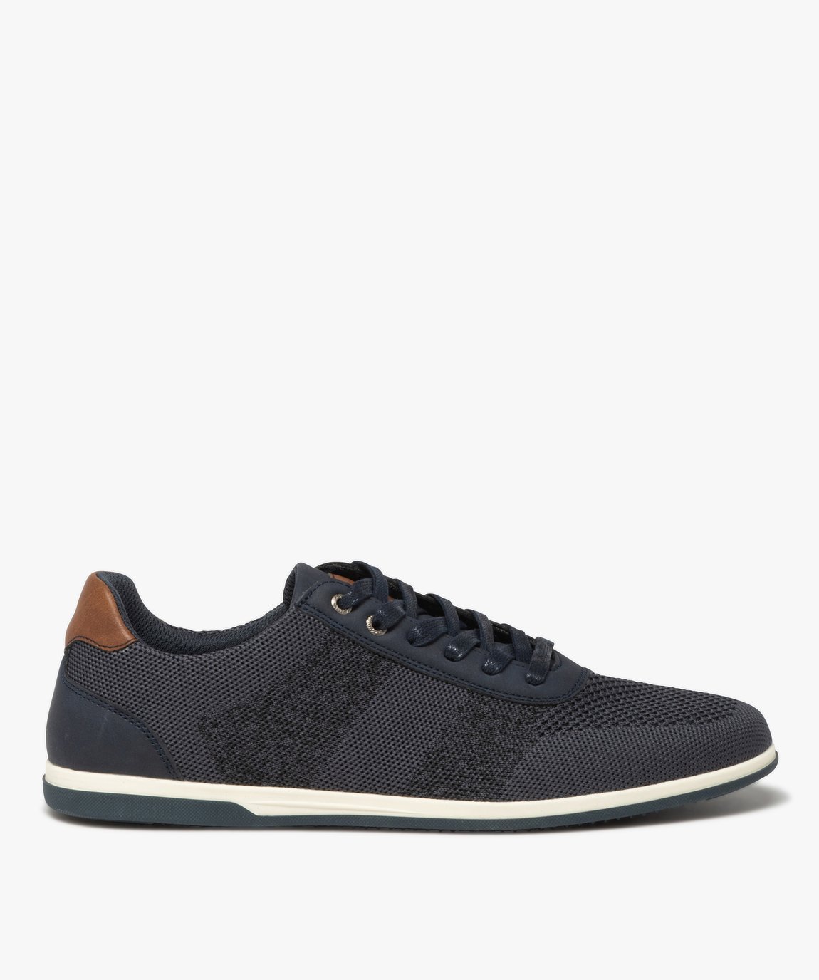 Baskets homme unies en mesh style casual à semelle contrastée bleu ...
