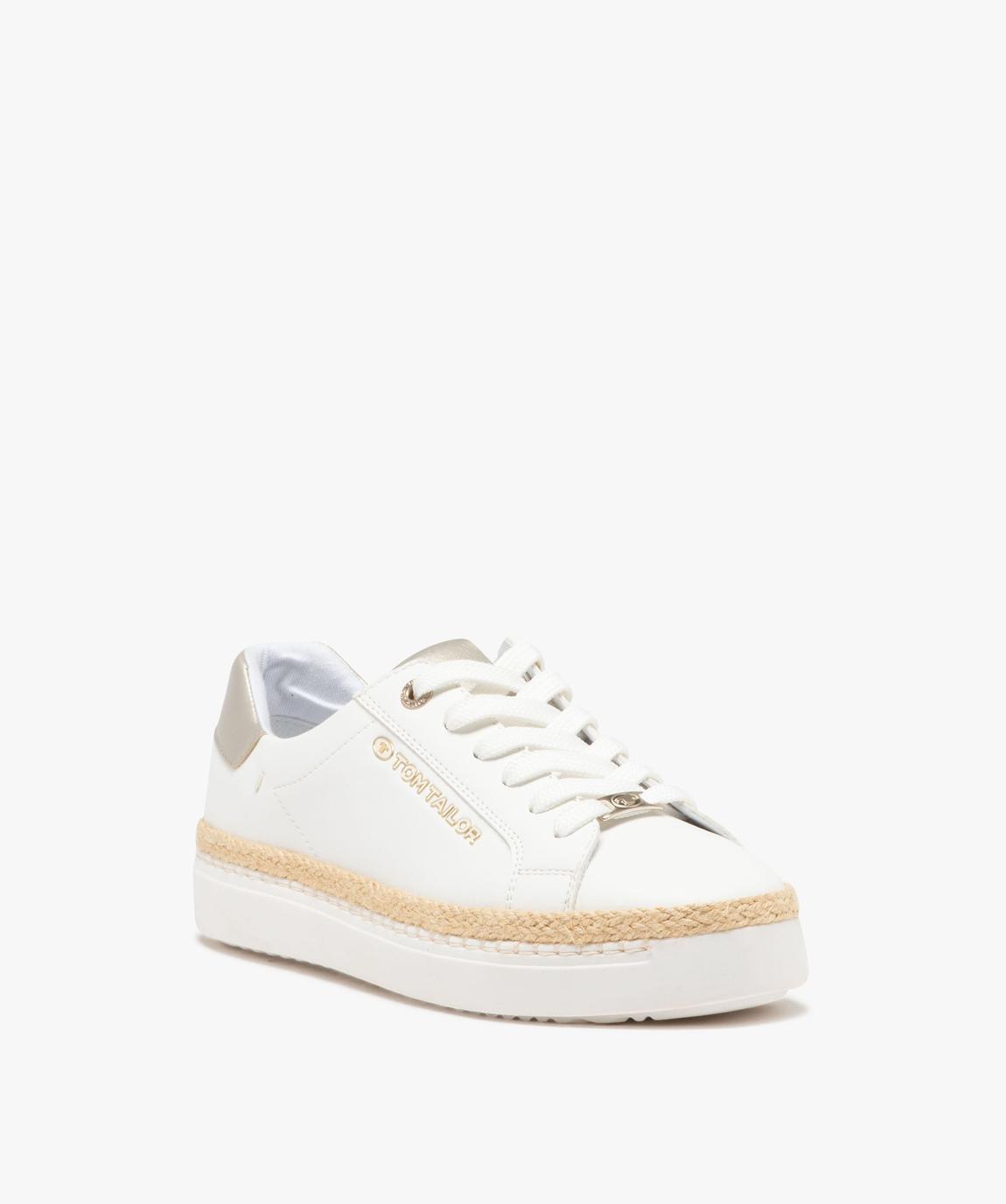 Baskets femme unies avec liseré corde contrastant - Tom Tailor blanc | GEMO