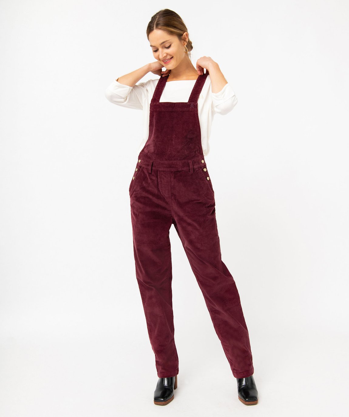 Salopette en velours côtelé femme - LuluCastagnette prune | GEMO