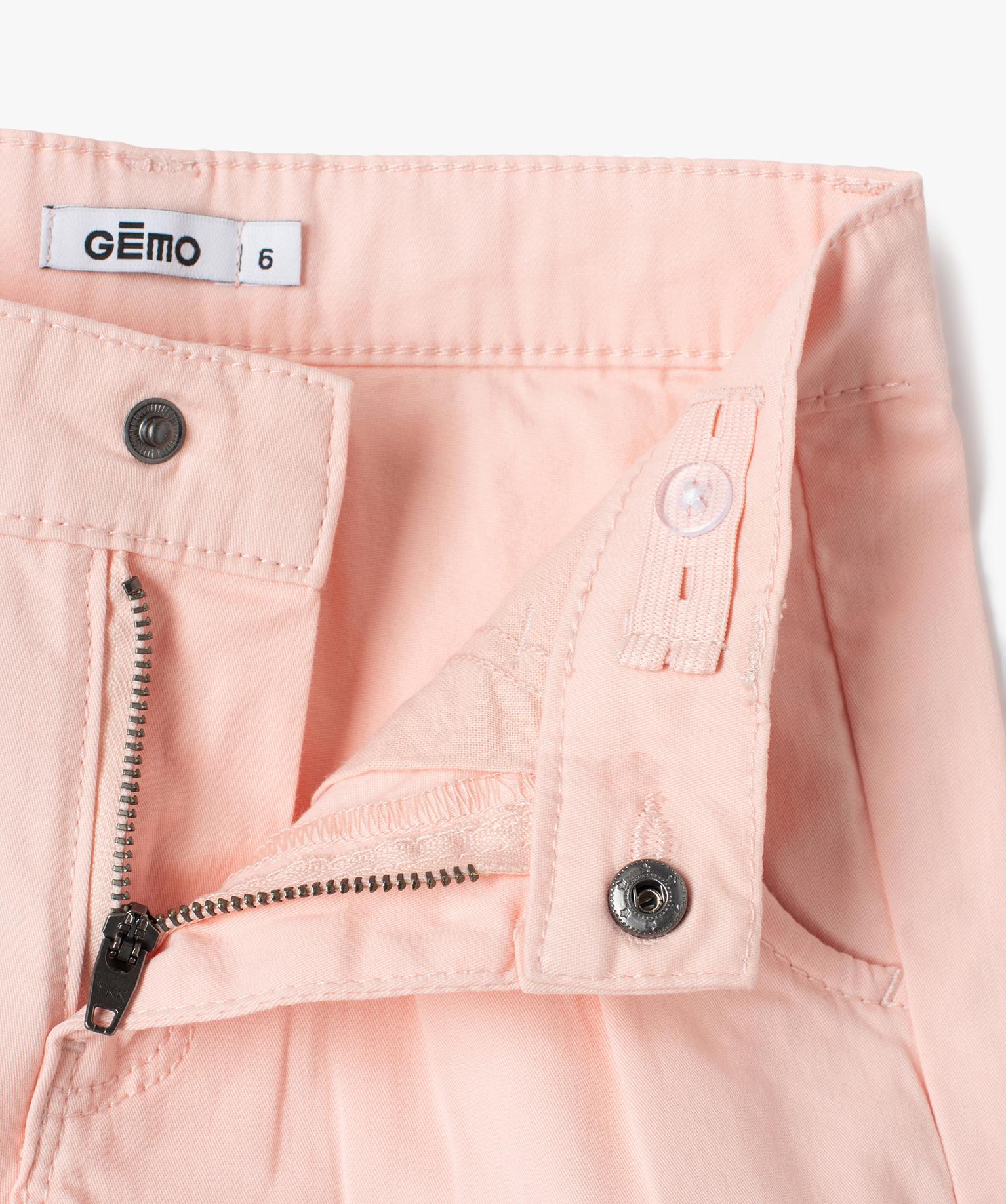 Short large en toile de coton fille rose pale | GEMO