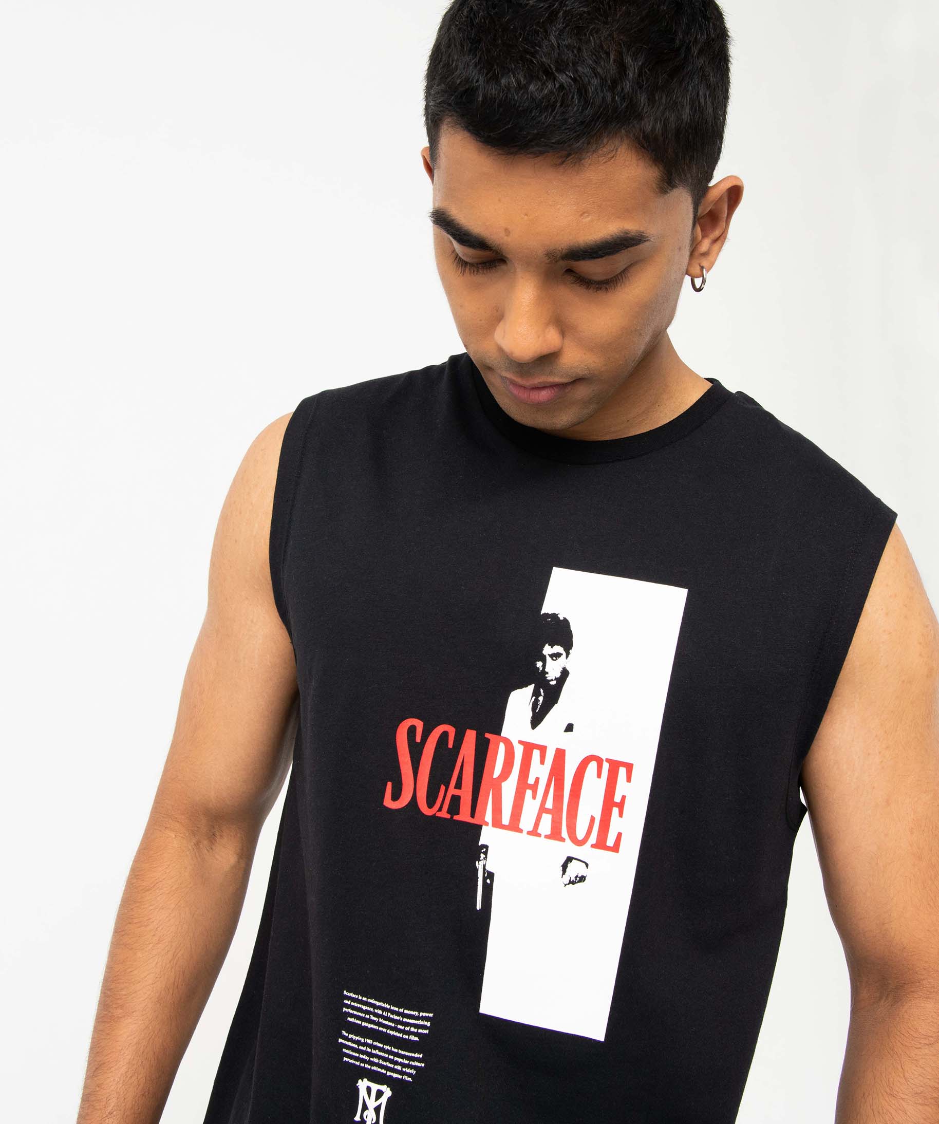 Débardeur homme imprimé Scarface noir | GEMO