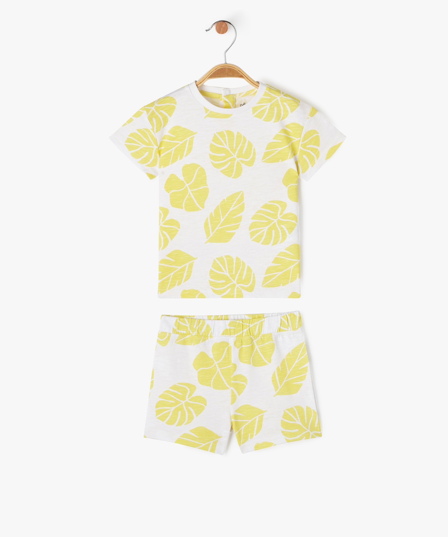 Ensemble short + tee-shirt manches courtes imprimés bébé ... jaune | GEMO