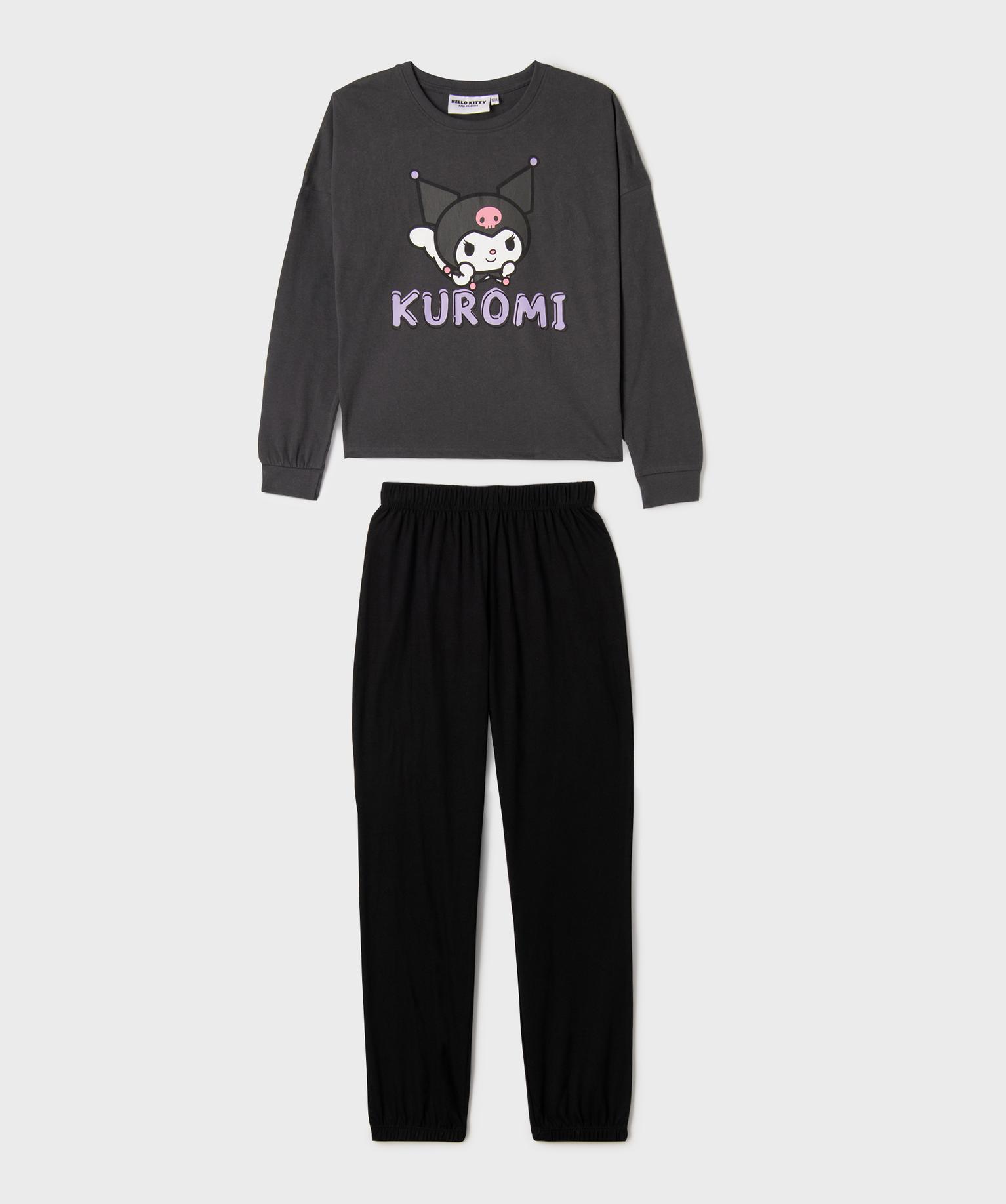 Pyjama en jersey de coton fin imprimé fille - Hello Kitty gris | GEMO