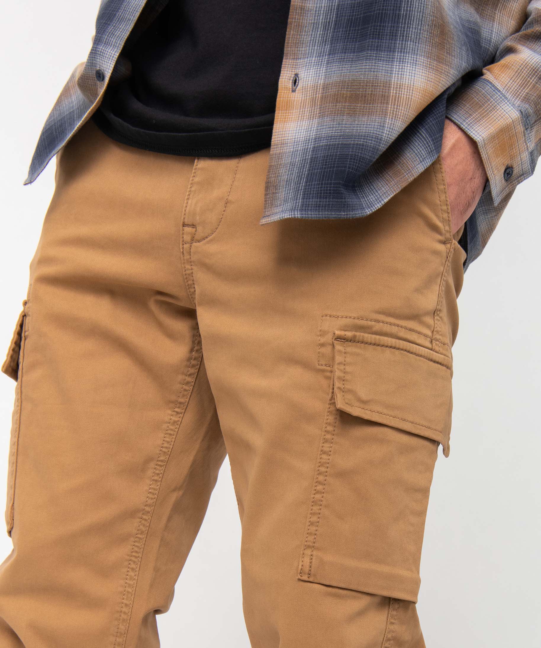Pantalon cargo coupe Straight homme beige fonce | GEMO