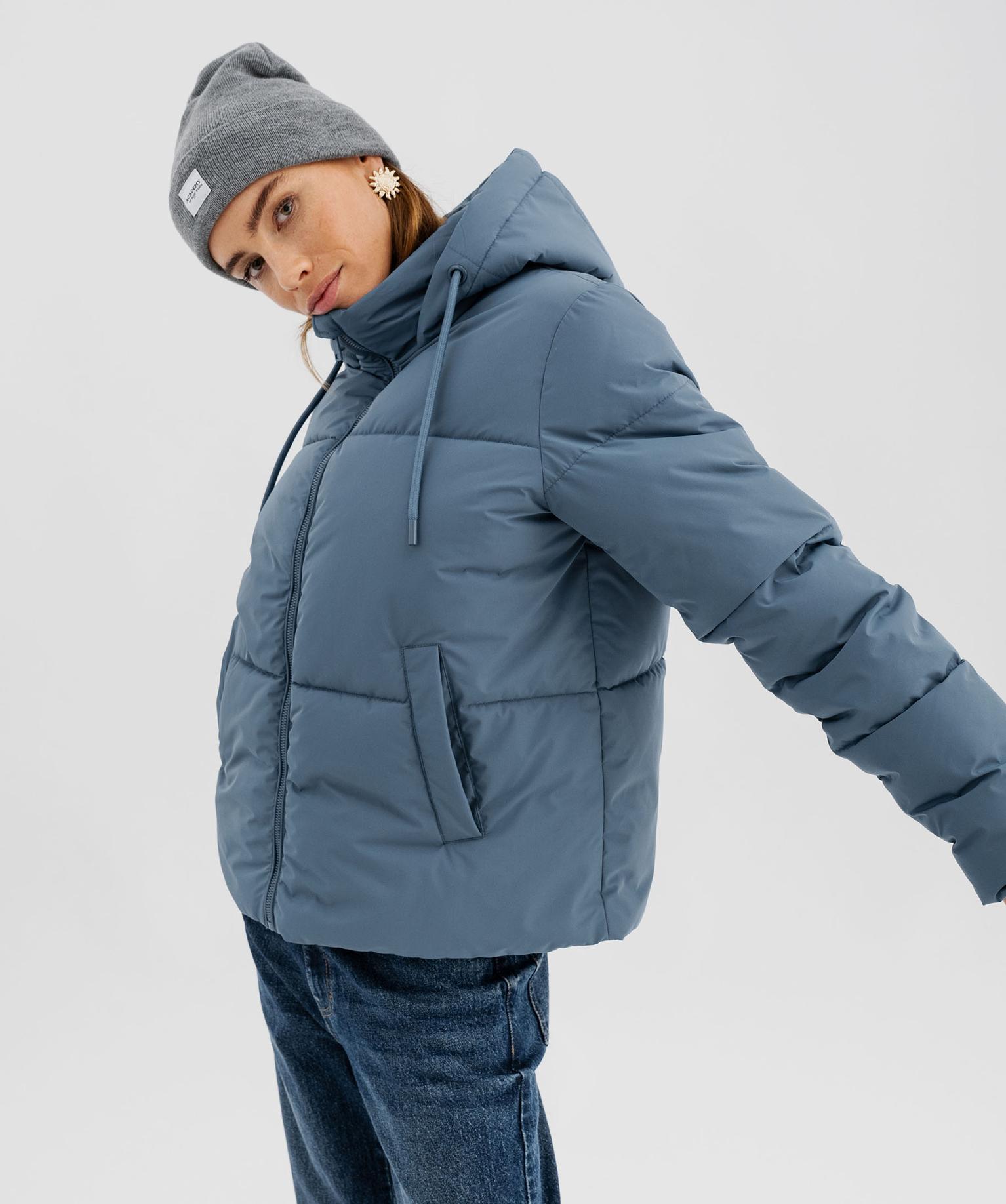 Doudoune à capuche et col montant femme bleu | GEMO