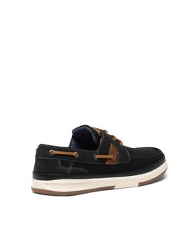 Chaussures bateau à lacets noir | GEMO