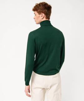 Pull à col roulé en maille fine homme vert | GEMO