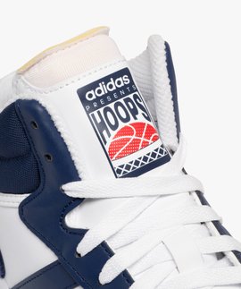 Baskets homme mid-cut Hoops à lacets - Adidas blanc | GEMO