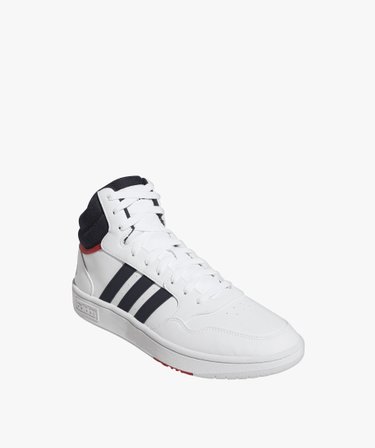 Baskets homme mid-cut Hoops à lacets - Adidas blanc chine | GEMO