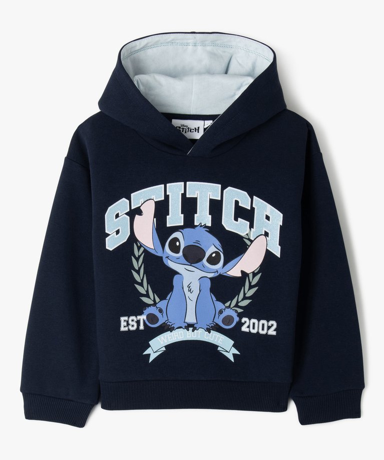 Sweat fille à capuche - Lilo et Stitch gris | GEMO