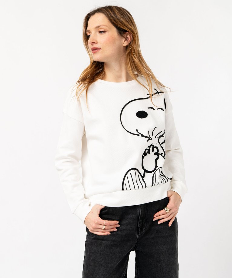 Sweat ample avec motif Snoopy femme - Peanuts blanc | GEMO